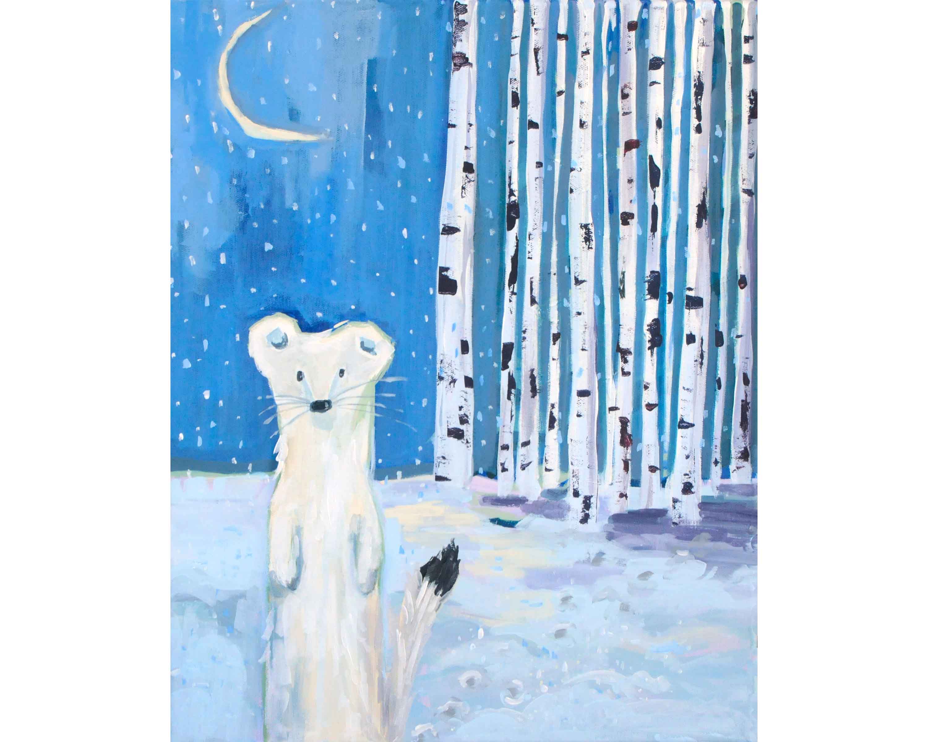 Hello Ermine 16" x 20" Original Painting